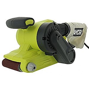 Ryobi BE319 6 Amp Portable 320 Feet / Minute Corded Belt Sander (3” x 18”) w/ Onboard Removable Dust Bag (Medium Grit Sanding Belt Included)