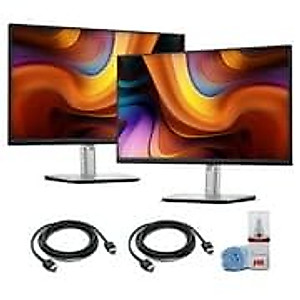 6th Ave Electronics 2 x Dell P2422H 24" Full HD 1080p, 16:9 IPS Monitor (P2422H) + 2 x HDMI Cable + LCD Cleaning Kit