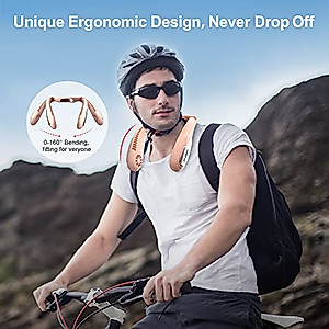 Jolassy Portable Neck Fan, 6000mAh Rechargeable Personal Fans Cooling Wearable Fan, Low Noise 3 Speed Hands Free Fan, Bladeless Fans Design Sports Fan for Indoor & Outdoor(pink)