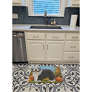 Caroline's Treasures Old English Sheepdog Ocotoberfest Machine Washable Memory Foam Mat doormats, Multicolor