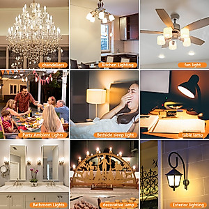 USOWAY E12 4W LED Frosted Candelabra 40W Equivalent, Frosted Glass, 2700K Warm White, 350 Lumens, Candle Light Bulbs (6)
