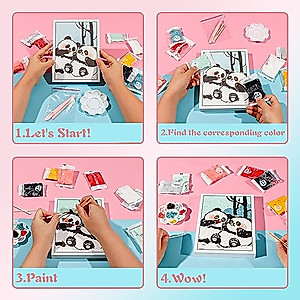 Mcsalay Paper Mache Painting Kits for Kids Ages 8-12, Easy Paint with Numbers DIY Paper Mache Painting Kits for Home Wall Decor