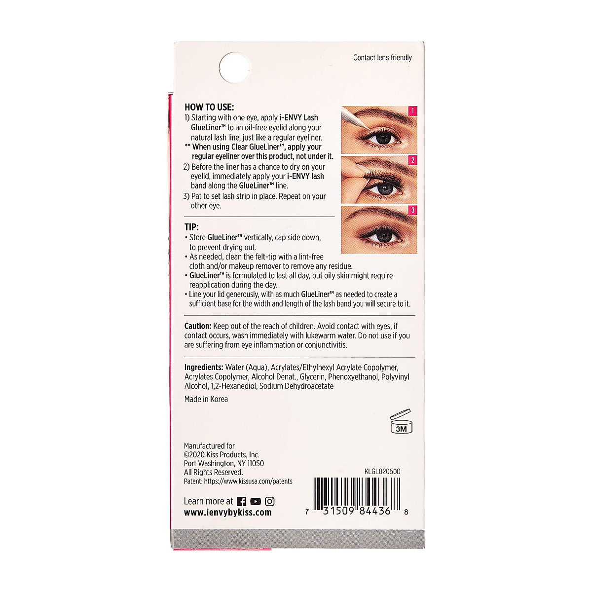 i-Envy Lash Glue Liner Eyelash Adhesive (Clear) Quick Precise Application Dries Clear Matte Finish 0.7mL (0.02 Oz)