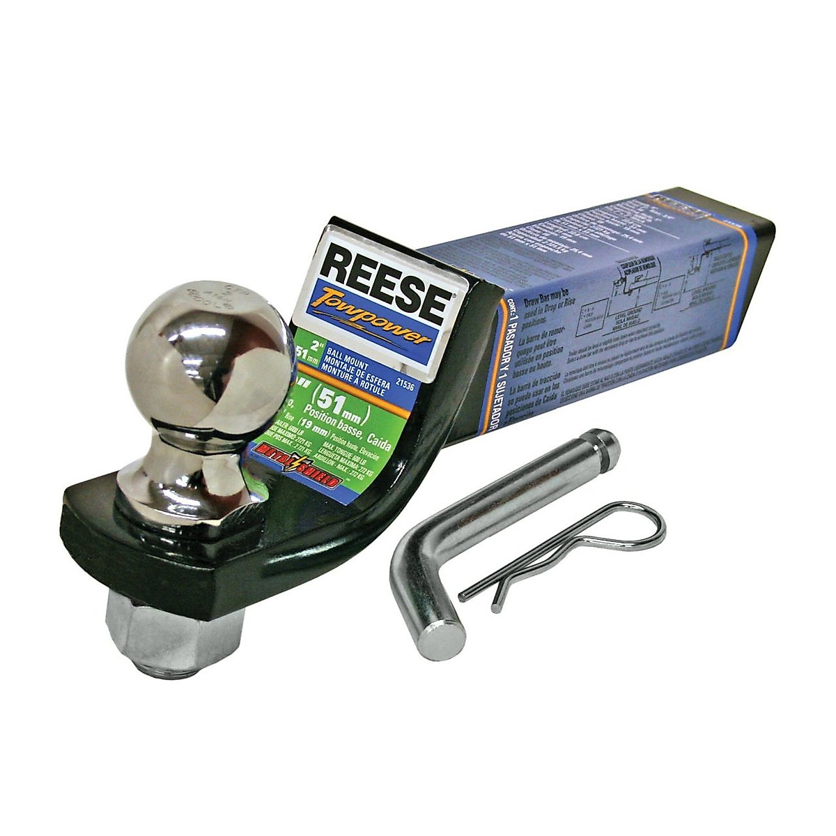Reese 21536 Drawbar 2 Inch Square and Ballmount Towing 2 Inch Starter Kit, Black