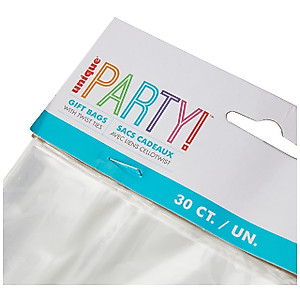 Clear Cellophane Party Favor Plastic Bags - 11.5" x 5" (30 Ct) - Perfect for Gifts, Candy, Treats