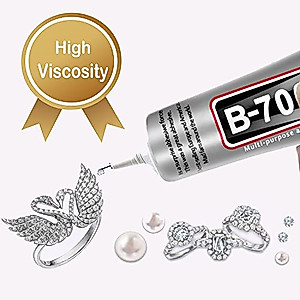 3.7oz B7000 Rhinestone Clear Glue for Jewelry Making, 110 ml Multipurpose Adhesive Jewlery Glue for Fabric, Tumblers, Rhinestones DIY Crafts, Nail Art, Makeup, Shoes, Cell Phones, Tablet, Wood