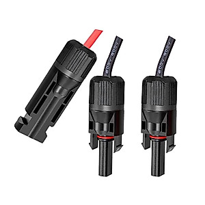 WOODGUILIN Solar Y Connector,Solar Y Branch Parallel Cable,Solar 1 to 3 Male Female Connector Adapter,10AWG 45A Waterproof IP68 40CM Cable,for Solar Panels,Solar Cells (MFFF&FMMM, 1 Pair)