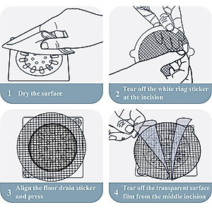 50 Pack, VIVIDLY Disposable Shower Drain Cover Hair Catcher Shower Drain Mesh Stickers, Bathroom, Laundry, Bathtub, Kitchen, Sink, for Human and pet Hair (50 PCS)