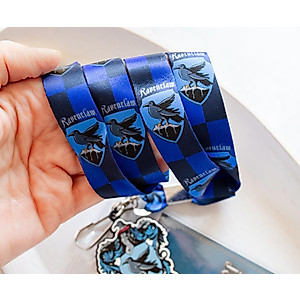 Harry Potter Ravenclaw 22-Inch Strap Lanyard With ID Badge Holder and Crest Charm | Vertical Nametag With Clear Window