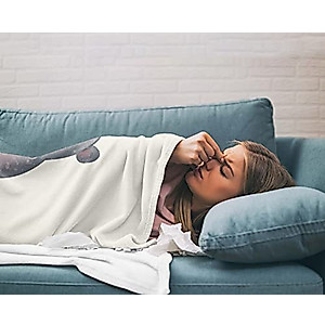 Ruian Store Throw Blanket Cartoon Hippo Blue Stream,Warm Soft Plush Lightweight Flannel Fleece Blankets Grey Animal River Horse,Microfiber Throws for Bed Sofa Couch Camping All Seasons Use 50x60In