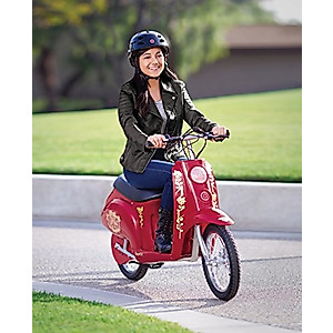 Razor Pocket Mod Bellezza - 36V Euro-Style Electric Scooter for Ages 14+, Up to 70 min Ride Time, 16" Pneumatic Tires, for Riders up to 220 lbs & V-17 Youth Multi-Sport Helmet, Gloss Black