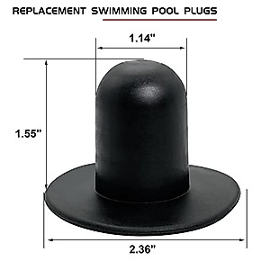 SKARUMMER Pool Wall Plug Replacement for Intex Bestway Coleman Summer Escape Ground Swimming Pools Filter Pump Strainer Hole Plug Stopper (4 Pack Black)
