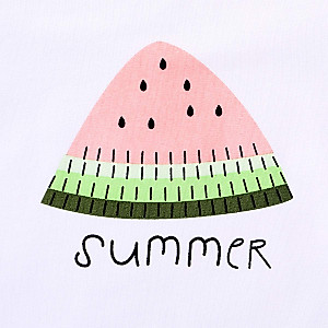 YOUNGER TREE Toddler Baby Girls Clothes Watermelon T-Shirt + Linen Shorts with Belt Cute Summer Short Set (Pink, 3-4 T)