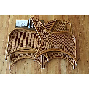 Jam Lounge Living Accent Armchair Natural Rattan Wicker Handmade Design with Cream Cushion, White Wash