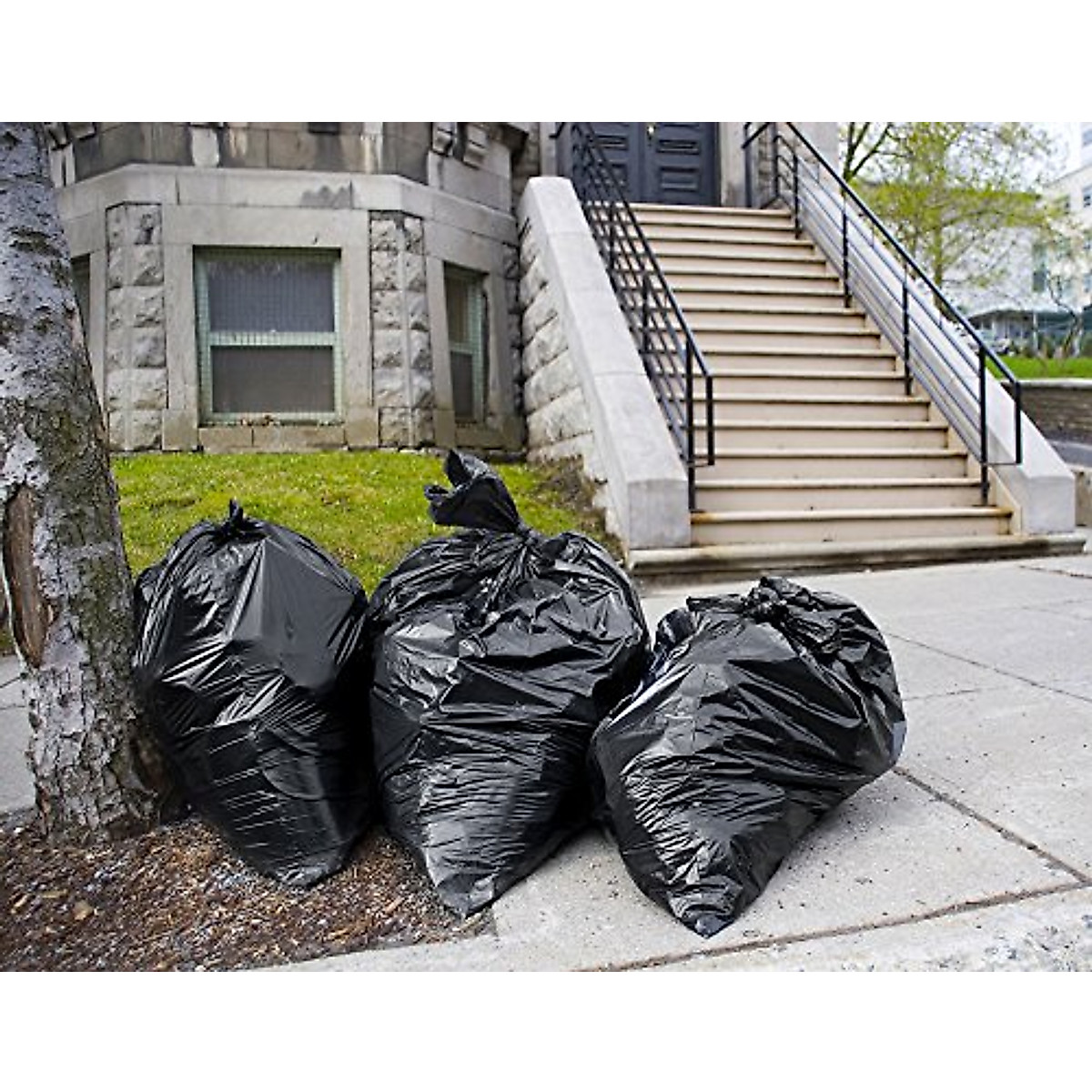 95-96 Gallon Trash Bags (50/Bags w/Ties, Wholesale) Large Black Heavy Duty Can Liners, Large 90 Gal, 95 Gal, 96 Gal,100 Gallon Garbage Bags, (Black)