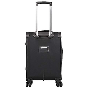 Aerolite 21” Carry On Ultra Lightweight Spinner Suitcase & Flight Bag Under Seat Shoulder Bag Set (Black)