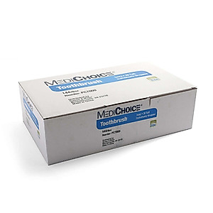 MediChoice Toothbrush, Angle Head, Bristle 30 Tuft, Polypropylene Bristles, Ivory (Box of 144)