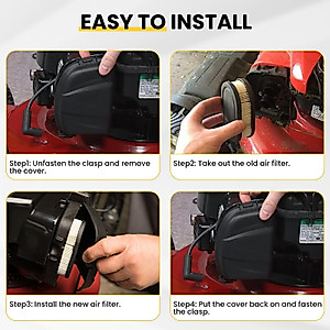 4PC Air Filter Fits 593260 798452 Series Mower Filter Element, HONSNKS Mower Air Filter Replacement for 550E 550EX 500EX 625EX 675EXI