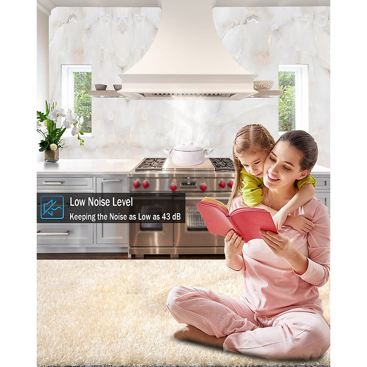 EALLMALL Range Hood Insert 30 Inch,970 CFM Range Hood Insert with Remote, Gesture Sensing/Touch Control Insert Range Hood,4-Speed Vent Hood Insert, Stainless Steel Hood Vent Insert, Built In,EK22-30-1