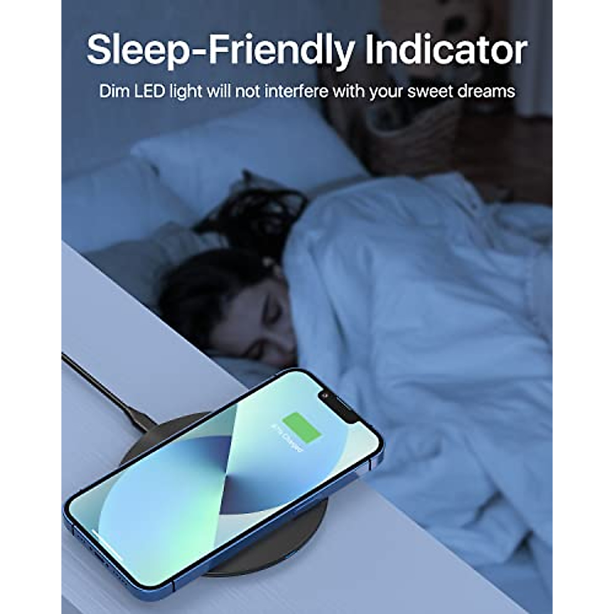 Wireless Charger, 15W Qi Fast Wireless Charging Pad Compatible with iPhone 14/13/13 Pro/13 Mini/13 Pro Max/12/11/ X/XS, Samsung Galaxy S22/ S21/ S20/ S10, Note 20/10, Pixel 6/5, LG (No AC Adapter)