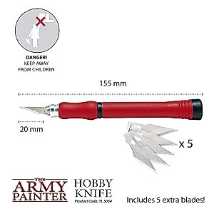 The Army Painter - Stainless Steel Precision Hobby Knife with Soft Grip and 5 Extra Razor-Sharp Scalpel Blades, and Miniature and Model 3-Piece Diamond File Set