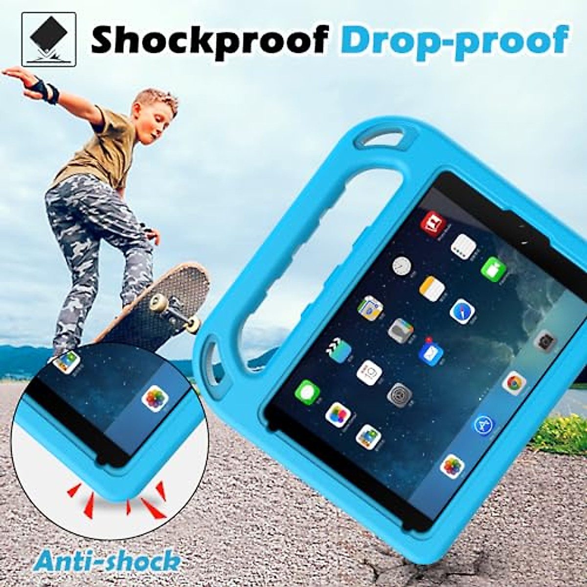 AVAWO Kids Case for iPad Mini 1 2 3 - Light Weight Shock Proof Handle Stand Kids for iPad Mini, iPad Mini 3rd Generation, iPad Mini 2 with Retina Display - Blue