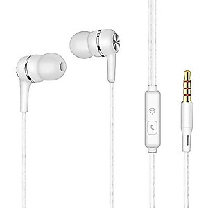 Tatoonly Superjiuex Simple Universal in-Ear Headphones Inline Computer Phone with Wheat Headset Wire Headset Earphone V4.2 Stereo