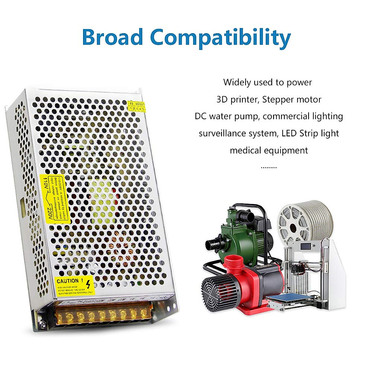 SHNITPWR 18V 10A 180W Power Supply Adapter Transformer AC 110V 220V to DC 18 Volt 10amp 9A 8A 7A 6A 5A 1A Converter LED Driver 3 Output Ports for LED Light 3D Printer CCTV Camera