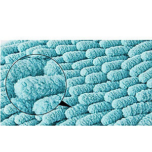 Ivymei 2 Pack Chenille Hand Towels,Kitchen Hand Towels with Loop,Hanging Hand Towels for Bathroom,Soft Absorbent Hand Bath Towels(Grey+Blue)