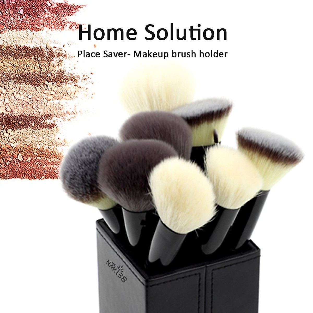 NMKL38 Double Ended Contour Highlight Makeup Brush for Cream, Powder, Foundation, Bronzer and Concealer Blending, Contouring and Highlighting Cosmetics Brush - Vegan and Cruelty Free