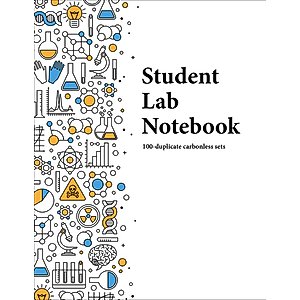 Student Lab Notebook (100 duplicate page sets): grid-based carbonless sheets with smooth coil spiral binding