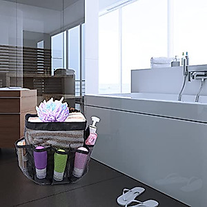 Saiveina Mesh Shower Caddy for College Dorm Necessities Portable Travel Shower Basket Shower Tote Bag for Girls and Boys, with 9 Pockets