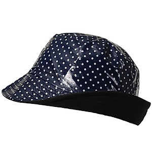 Toutacoo, Waterproof Vinyl Bucket Rain Hat Polka Dot - Blue