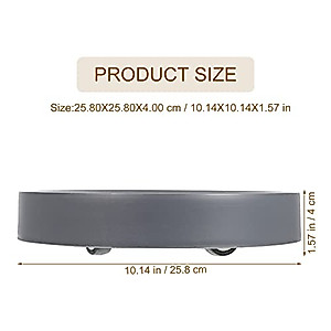 Cabilock Plant Stands Round Plant Stand Caddy Garden Patio Flower Pot Stand Rolling Plastic Planter Holder Plant Saucer Tray Flower Pots Base Tray with Wheels (L) Indoor Plant Stand