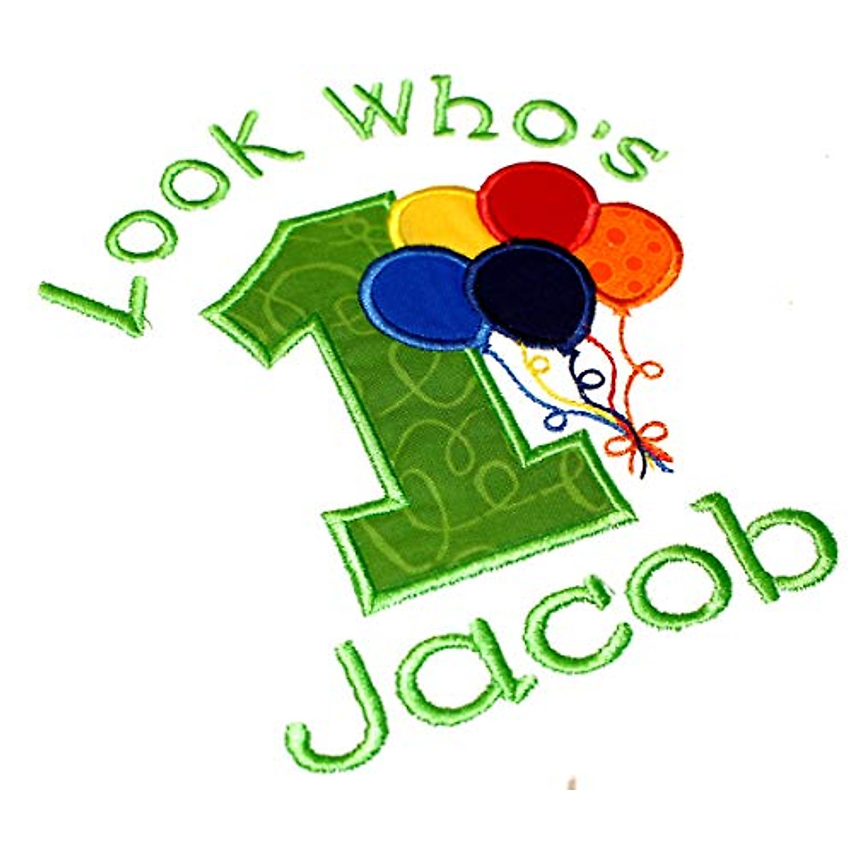 Fantasy Kids Designs First Birthday Boy Outfit Balloons Bodysuit Personalized with Baby Custom Name (Lime Green, 24 Months)