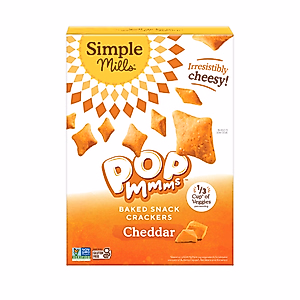 Simple Mills Pop Mmms Cheddar Baked Snack Crackers, Gluten Free, 4 Ounce (Pack of 1)