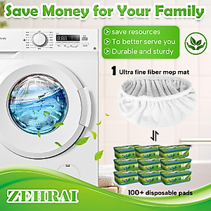 ZEHRAI 3 Pack Reusable Microfiber Mop Pads Compatible with Swiffer Sweeper Mop, Wet and Dry Flat mop Cover, Washable Swiffer Pads for Surface/Hardwood Floor Cleaning (Mop is Not Included)