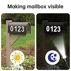 Reflective Mailbox Numbers for outside (0-9, 6 Sets) Modern Number Vinyl Waterproof Number Sticker Self Adhesive Sticker for Signs, Door, Cars, Trucks, Home, Business, Address Number （3 inch）
