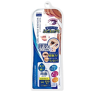 D-UP Wonder Eyelid Tape Waterproof Eyelid Stickers, 120 Pc Double Sided Adhesive, Invisible Blend Double Eyelid Lift Strips for Droopy Eyes, Japanese Instant Natural Eye Lid Eye Makeup