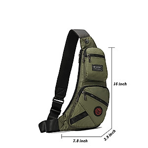 NICGID Sling Bag Chest Shoulder Backpack Crossbody Bags for Men Women, Army Green