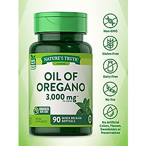 Nature's Truth Oregano Oil Softgel Capsules | 90 Count | Contains Carvacrol | Non-GMO, Gluten Free