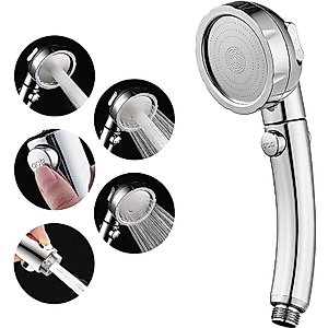 High Pressure Handheld Shower Head with ON/OFF Pause Switch - 3-Spray Settings Shower Heads,interface G1/2 (0.8 inches)(Handheld Shower Head)