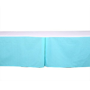 Bacati - Aztec Crib/Toddler Bed Skirt Dust Ruffle (Solid Aqua)