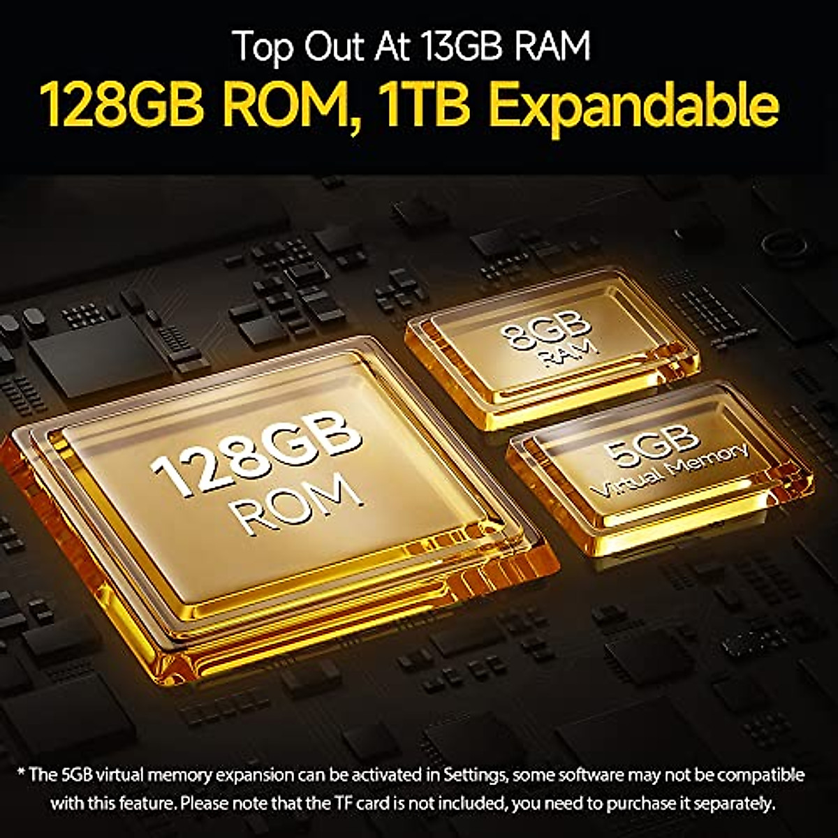 Ulefone Armor 12S Unlocked Rugged Smartphone 2023, MTK G99 13GB+128GB Waterproof Cell Phone, Android 12, 50MP Camera, 6.52" HD+, 5180mAh, Dual SIM 4G Rugged Phone NFC OTG GPS Wireless Charge, Black