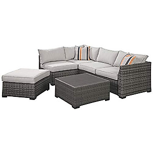 Signature Design by Ashley P301-070 Cherry Point Seating Set of 4 Conversational Set, Gray