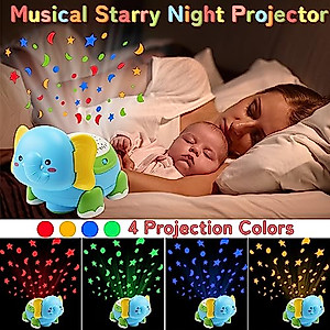 Baby Toys 6 to 12 Months,Toddler Toys,Star Projector Crawling Elephant Toys for 1-2 Year Old Boys Girls,Tummy Time Toys with Music,3 6 9 12-18 Months Babies Girl Toys,1 Year Old Boy Girl Birthday Gift