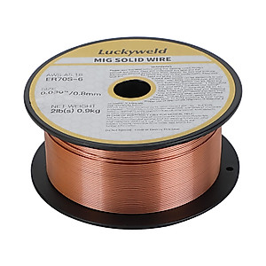Luckyweld MIG Welding Wire ER70S-6 .030"(0.8 mm)2-lb Spool Mild Steel Solid Core Mig Wire (0.030-Inch 2LB)