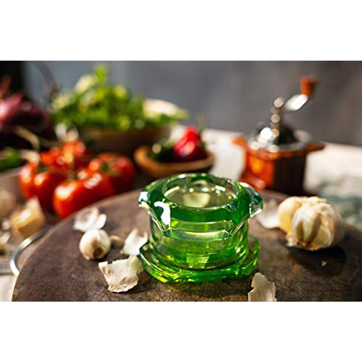 Nextrend Garlic Twister 4th Gen - Ginger, Herb, Nuts, Garlic - Handheld Kitchen Mincer, Easy to Clean! (Clear)