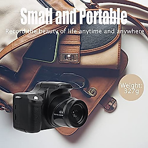Portable Digital Camera,3.0-Inch LCD Screen SLR Camera,18X Zoom,Support 24 Million Pixels,Suitable for Family Gatherings,Outdoor Travel, Gifts for Children(Black1)