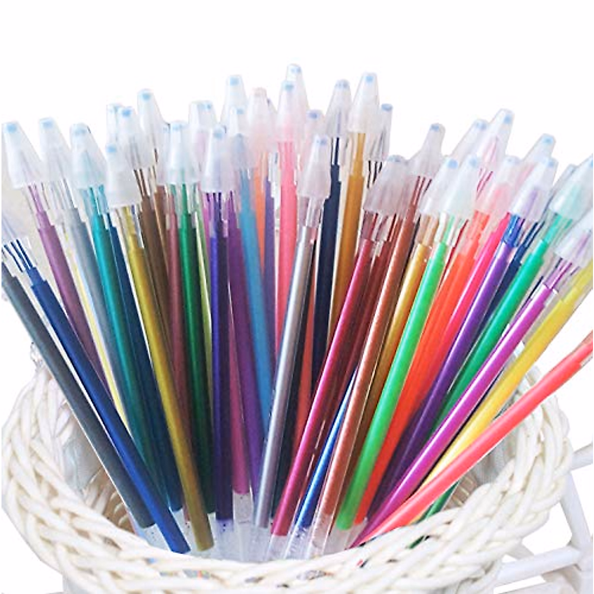 Colorful Gel Pen Refills, Zzmart Ultra Fine Point 48 Color Gel Pens Refills with Diamond Tip, Greater for Crafting, Doodling, Drawing, Kids and Adult Coloring Book - (Glitter, Neon, Pastel, Metallic)